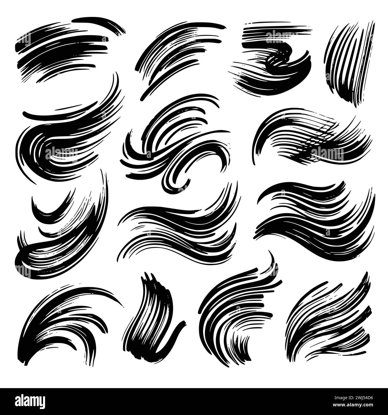 Paint brush stroke set, brush stroke abstract shapes, Vector black ... Paint brush stroke set, brush stroke abstract shapes, Vector black ...