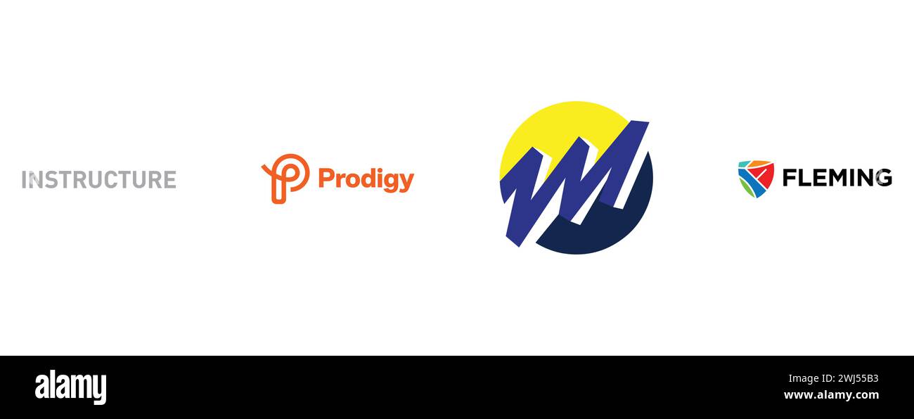 INSTRUCTURE, PRODIGY, FLEMING COLLEGE, MARIENSCHULE SB. vector icons on ...