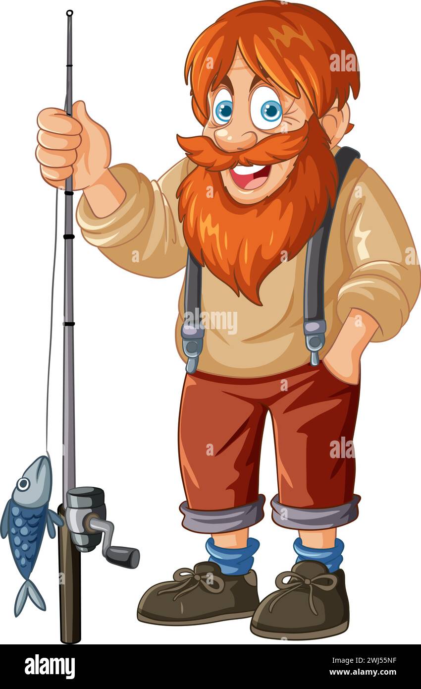 Cartoon fisherman Cut Out Stock Images & Pictures - Alamy