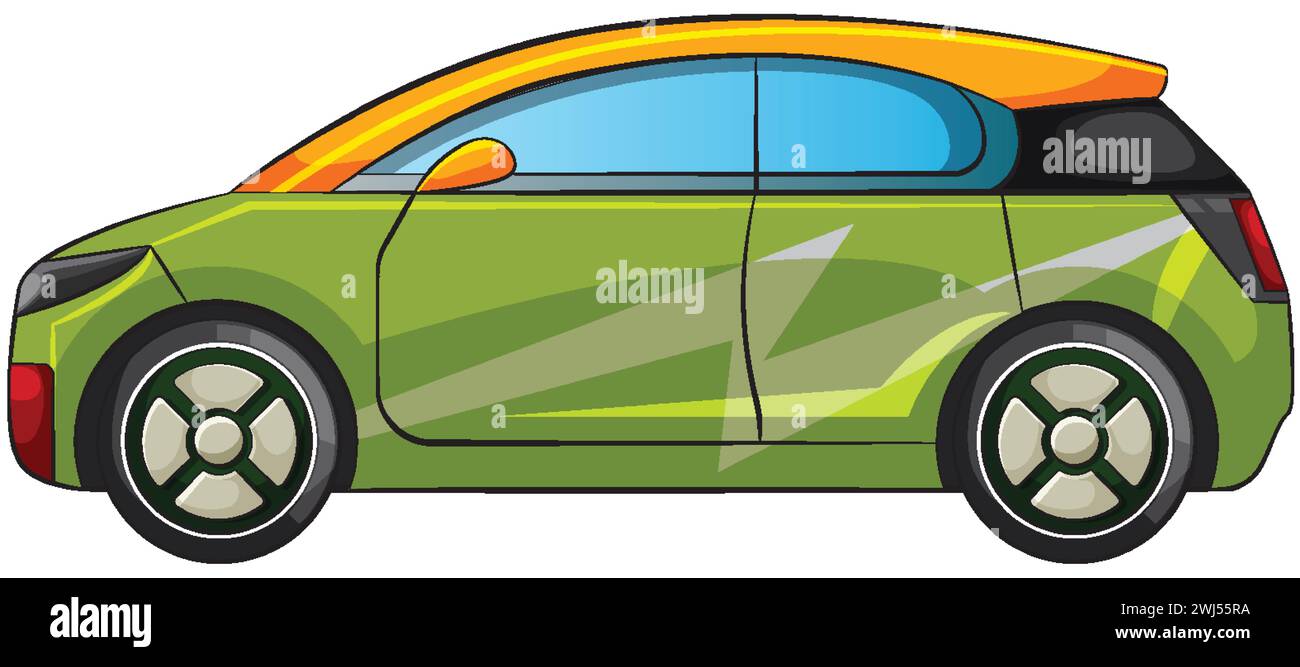 Stylized vector graphic of a modern compact car Stock Vector Image ...