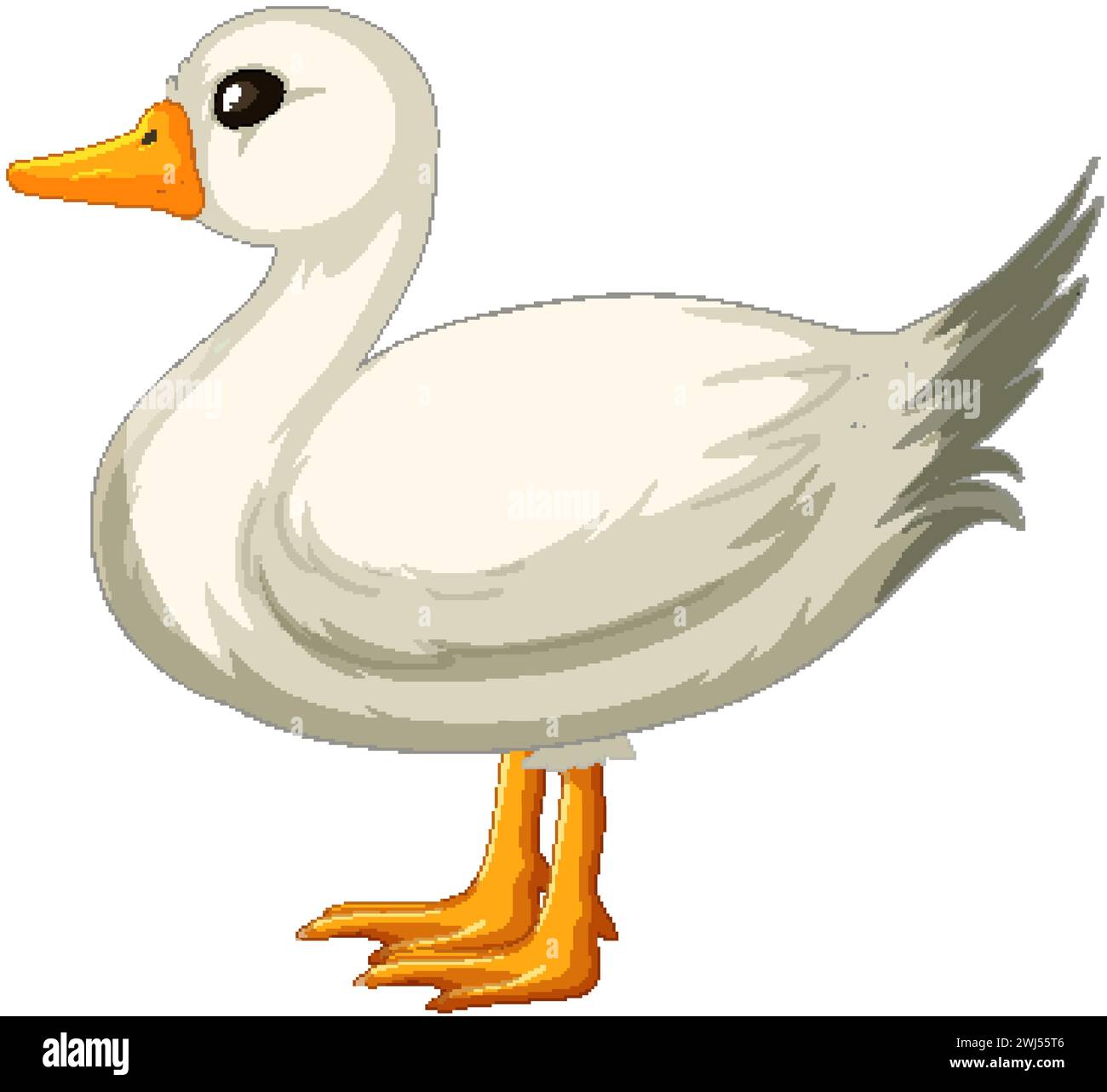 Cartoon vector of a cute white duck standing Stock Vector Image & Art ...