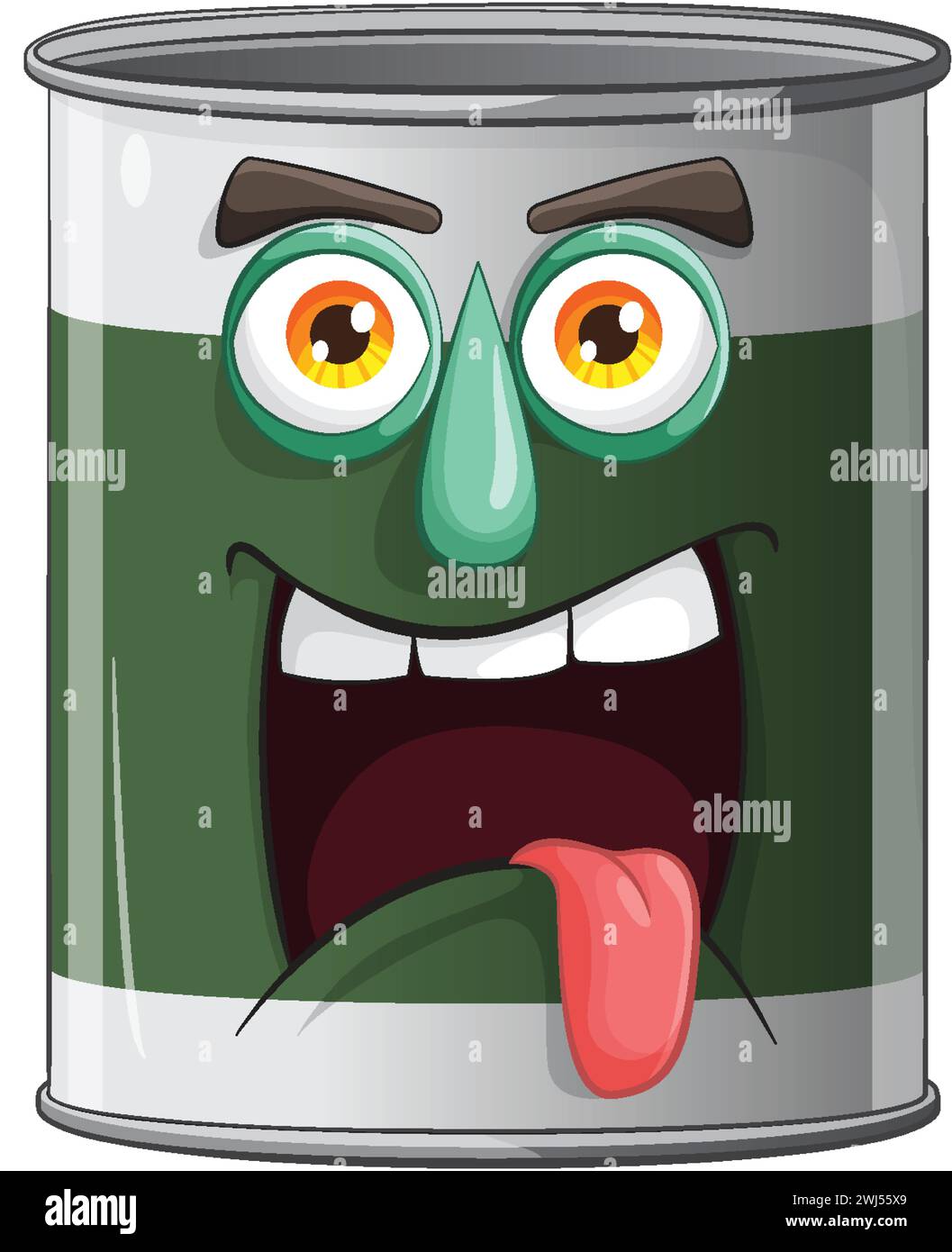 Cartoon can with a playful, lively expression Stock Vector Image & Art ...
