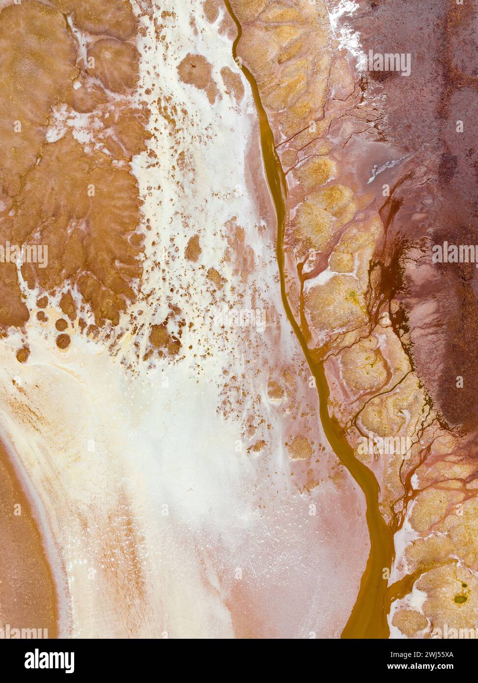 Aerial photo of salt lake patterns and colours at Goyder in the Clare ...