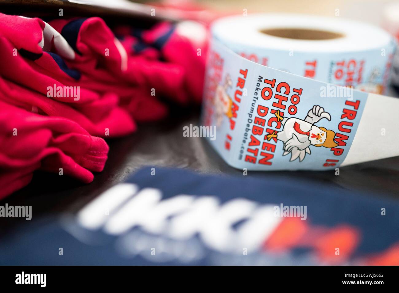 A roll of stickers for Republican presidential candidate former UN ...