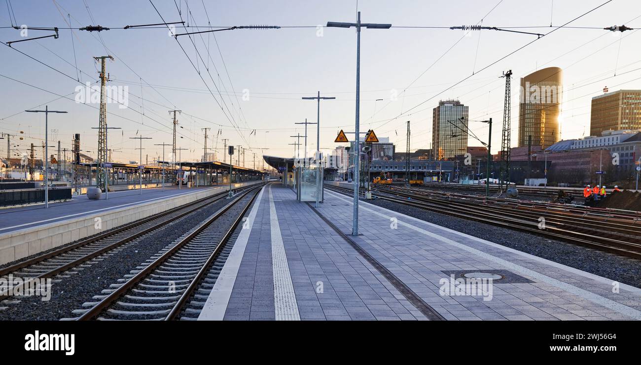 Empty platform on a strike day by the German Locomotive Drivers' Union ...