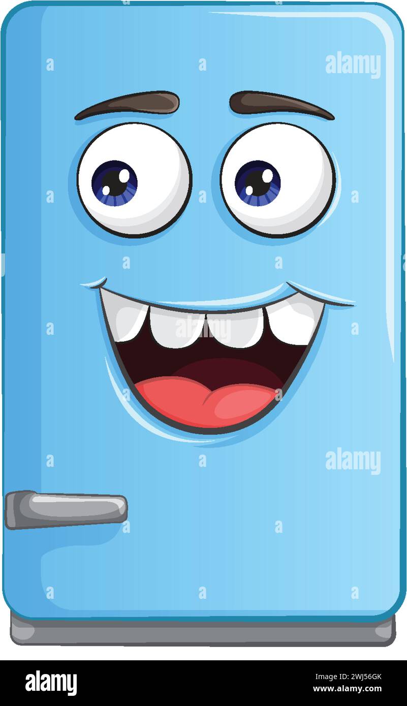 A cheerful animated fridge with a big smile Stock Vector Image & Art ...