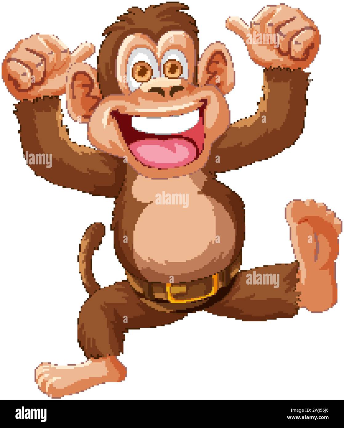 Cartoon monkey dancing with a big smile Stock Vector Image & Art - Alamy