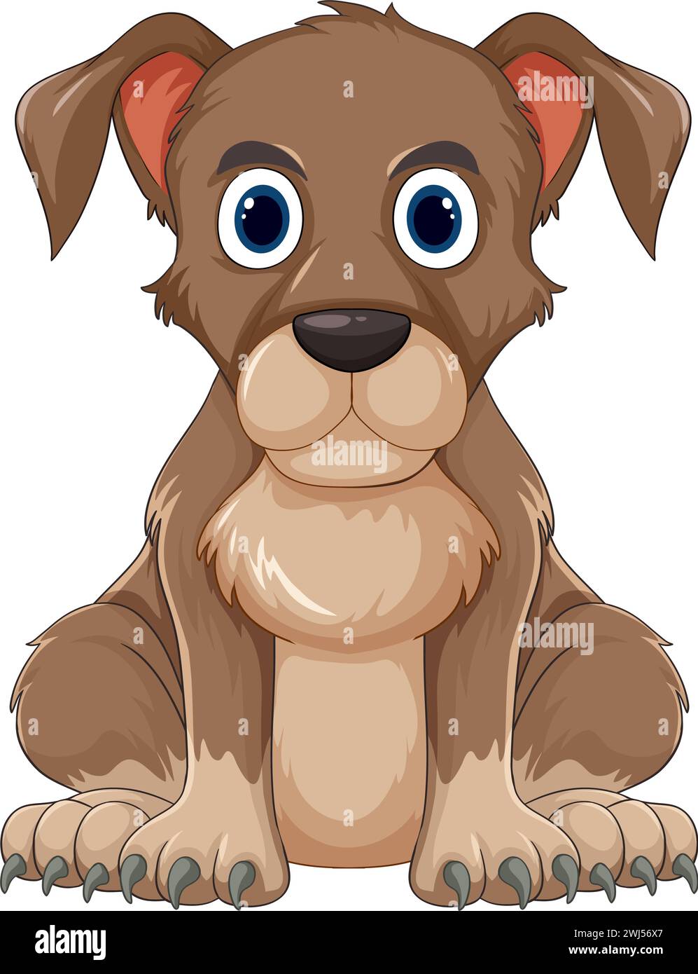 Cute cartoon puppy with big blue eyes Stock Vector Image & Art - Alamy