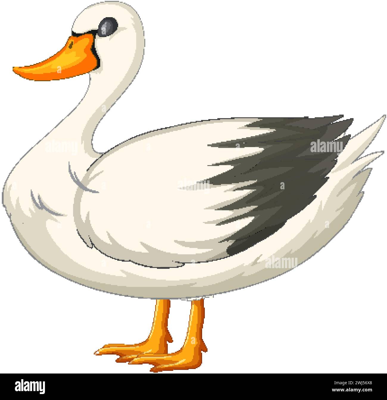 Vector illustration of a cute cartoon duck Stock Vector Image & Art - Alamy