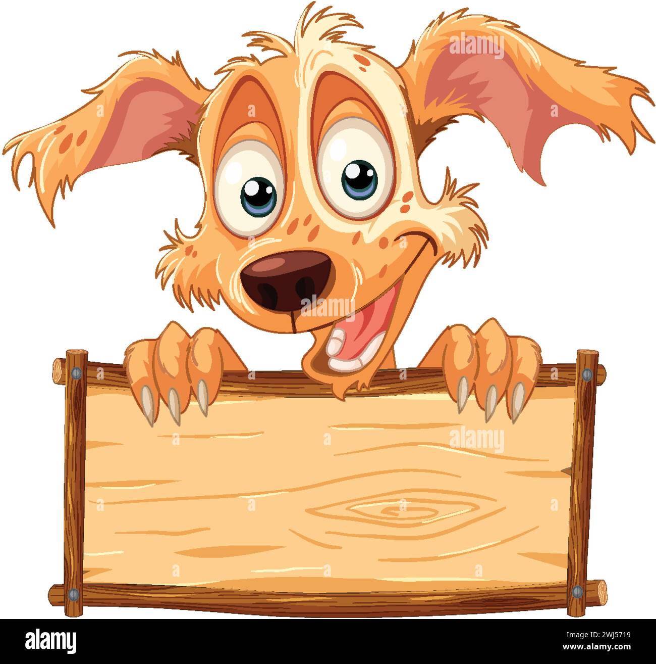 Cartoon dog peeking over a blank signboard Stock Vector Image & Art - Alamy