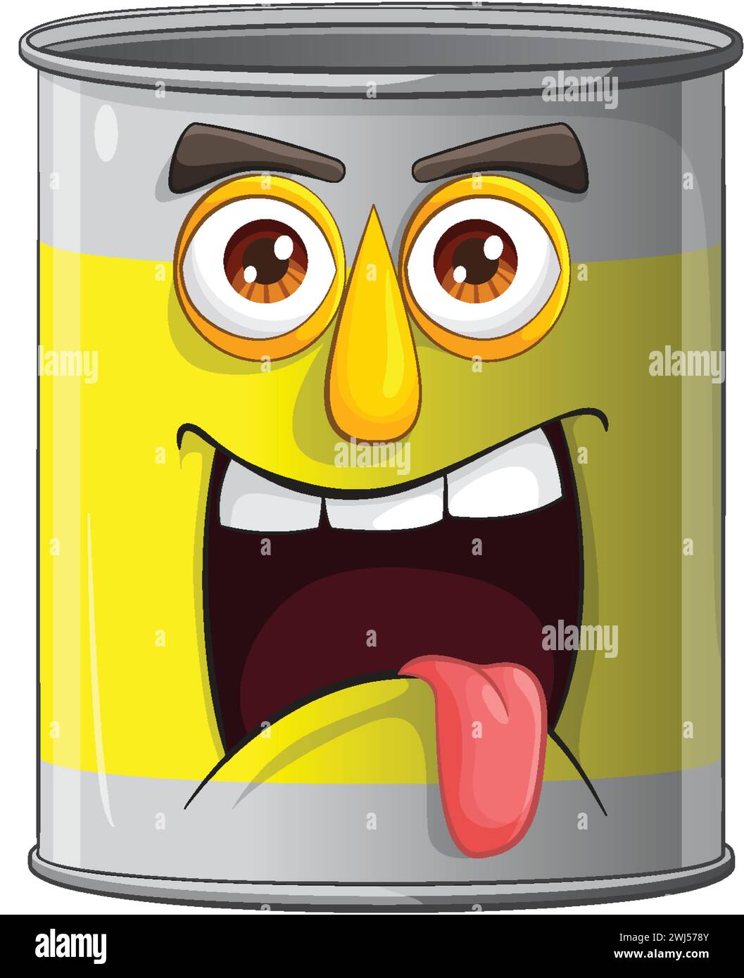Vector illustration of a cheerful animated paint can Stock Vector Image ...