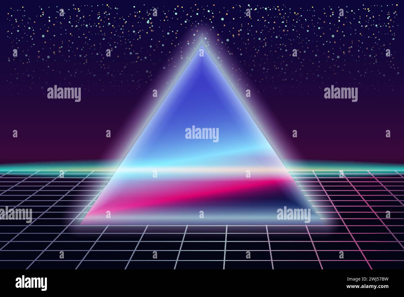 Synthwave retro banner vaporwave aesthetic background Stock Vector ...