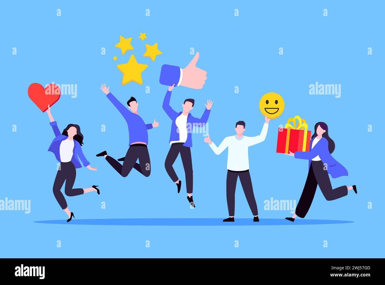 Employee feedback work satisfaction survey business concept flat vector ...