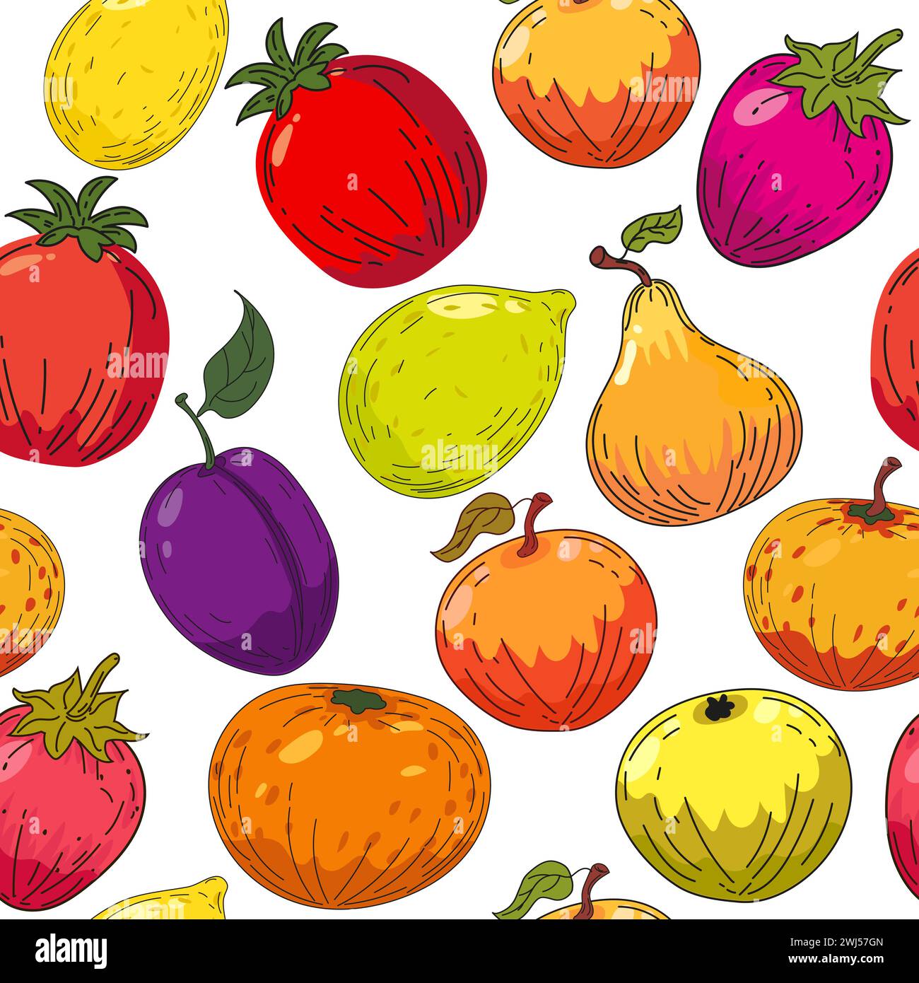 Fruits on colorful background Stock Vector Images - Alamy