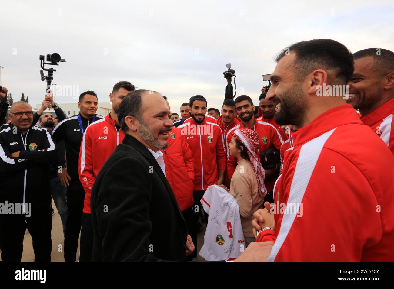 (240213) -- AMMAN, Feb. 13, 2024 (Xinhua) -- President of the Jordan ...