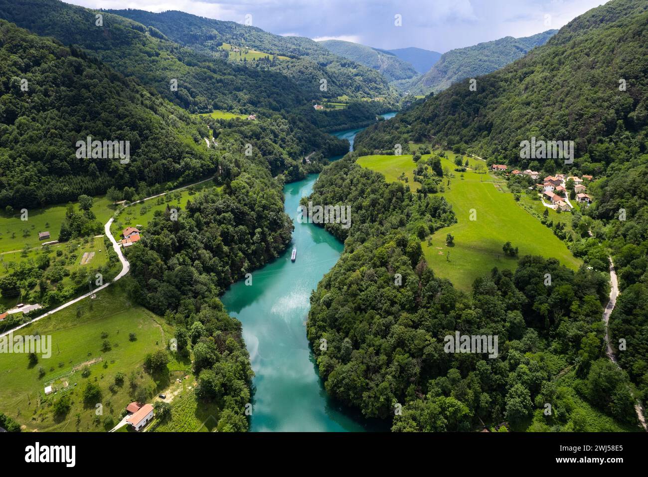 Soca river in slovenia drone hi-res stock photography and images - Alamy
