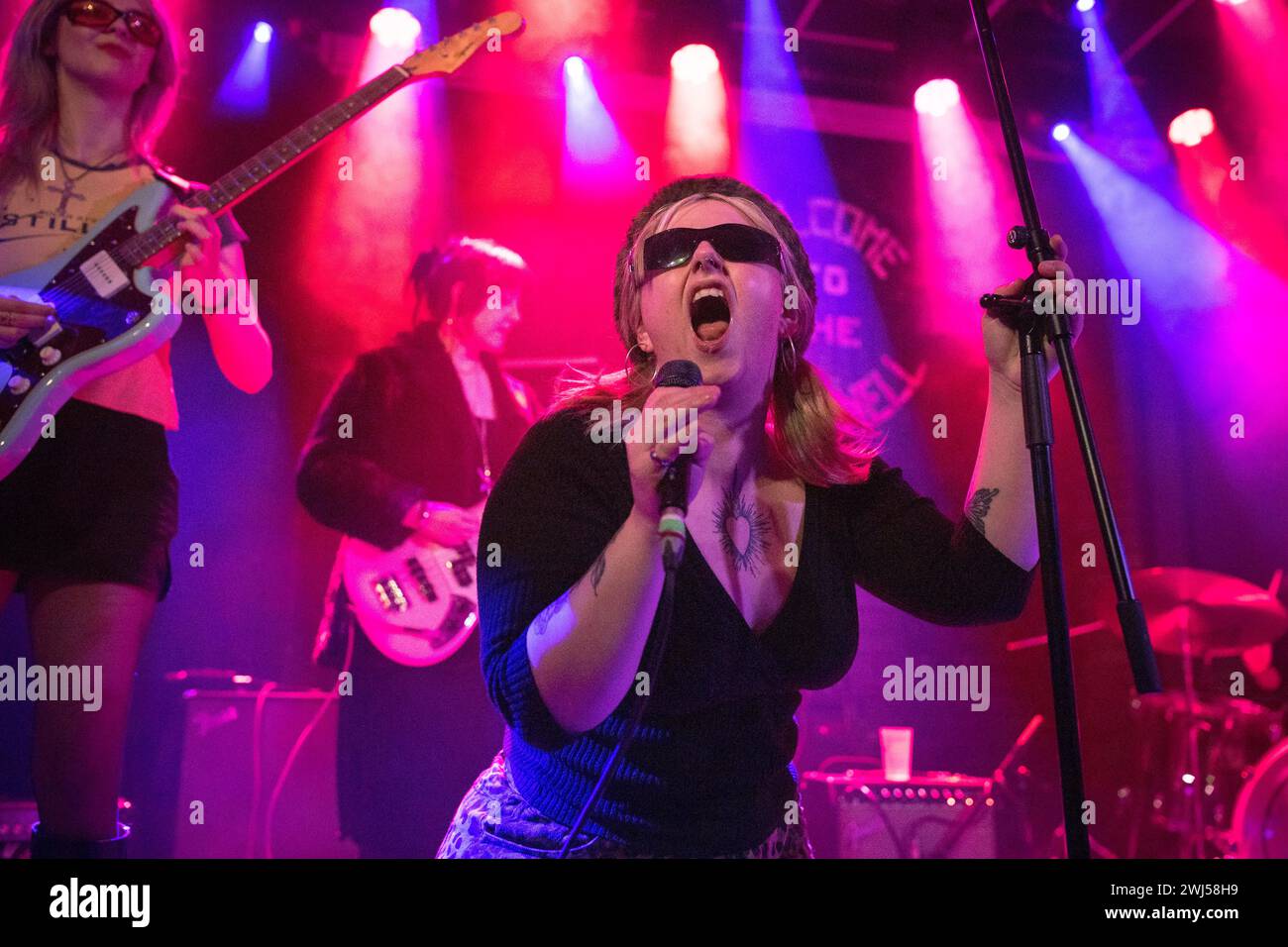 Leeds, UK. 12th February, 2024. Manchester band Duvet performing live ...