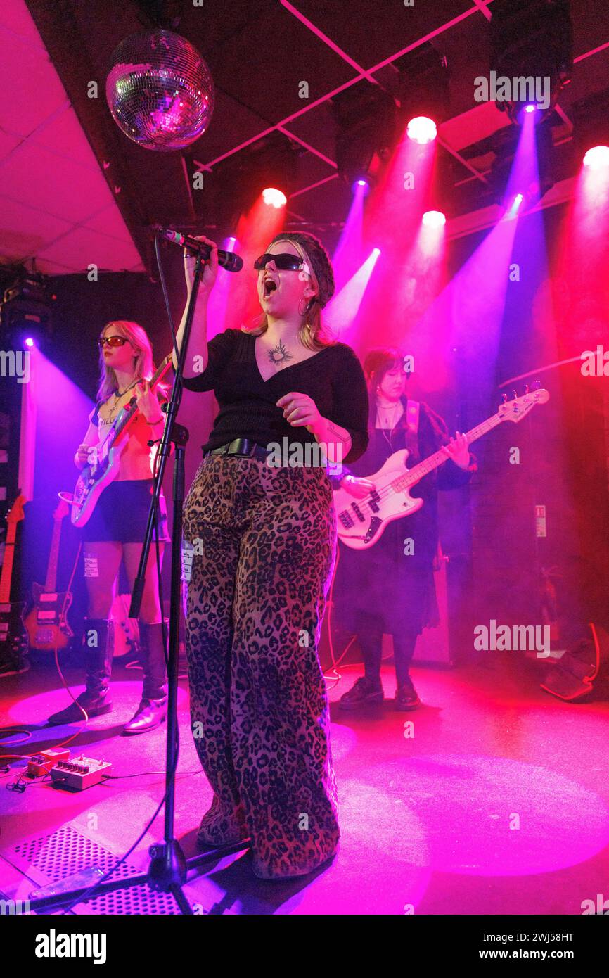 Leeds, UK. 12th February, 2024. Manchester band Duvet performing live ...