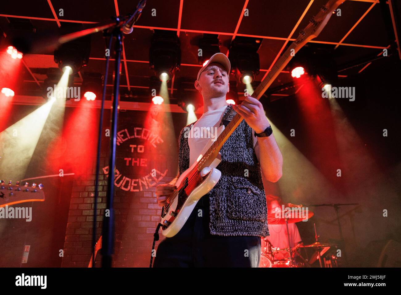Leeds, UK. 12th February, 2024. Connor McCann of Courting performing ...