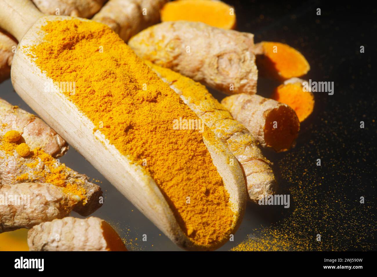 Superfood turmeric powder in hi-res stock photography and images - Alamy