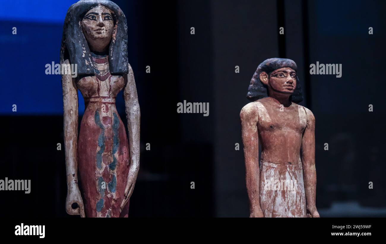 The ancient Egyptian busts and figures displayed in Berlin Stock Photo ...