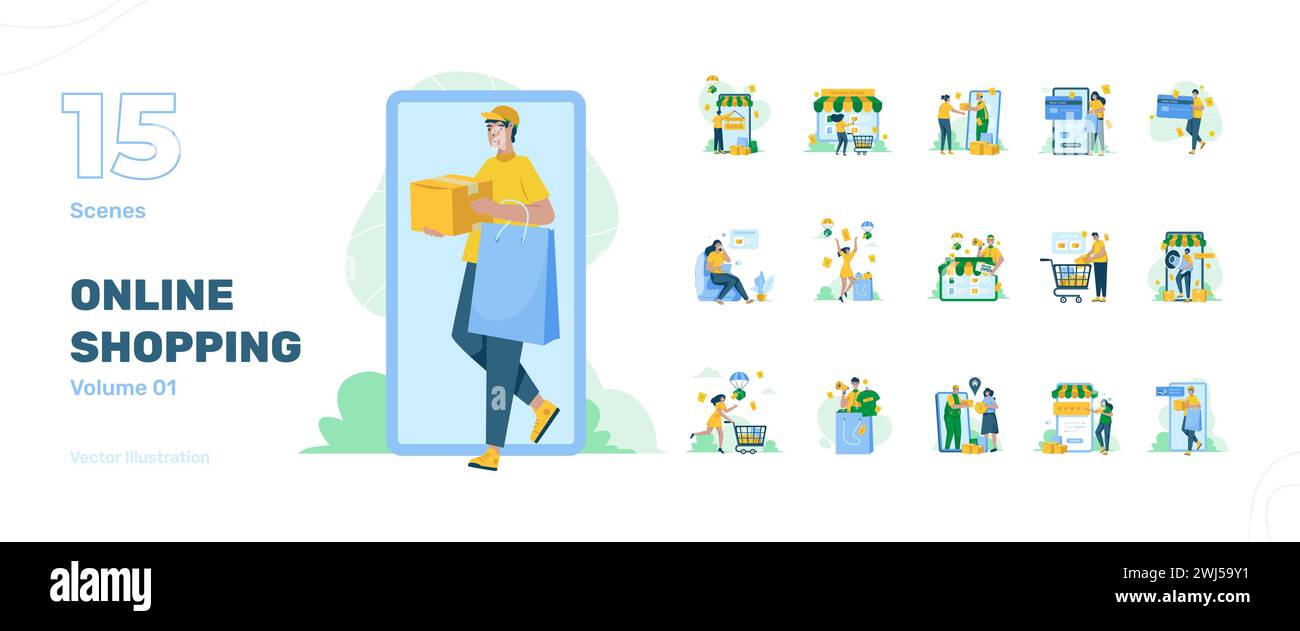 Online retail shopping on Stock Vector Images - Alamy