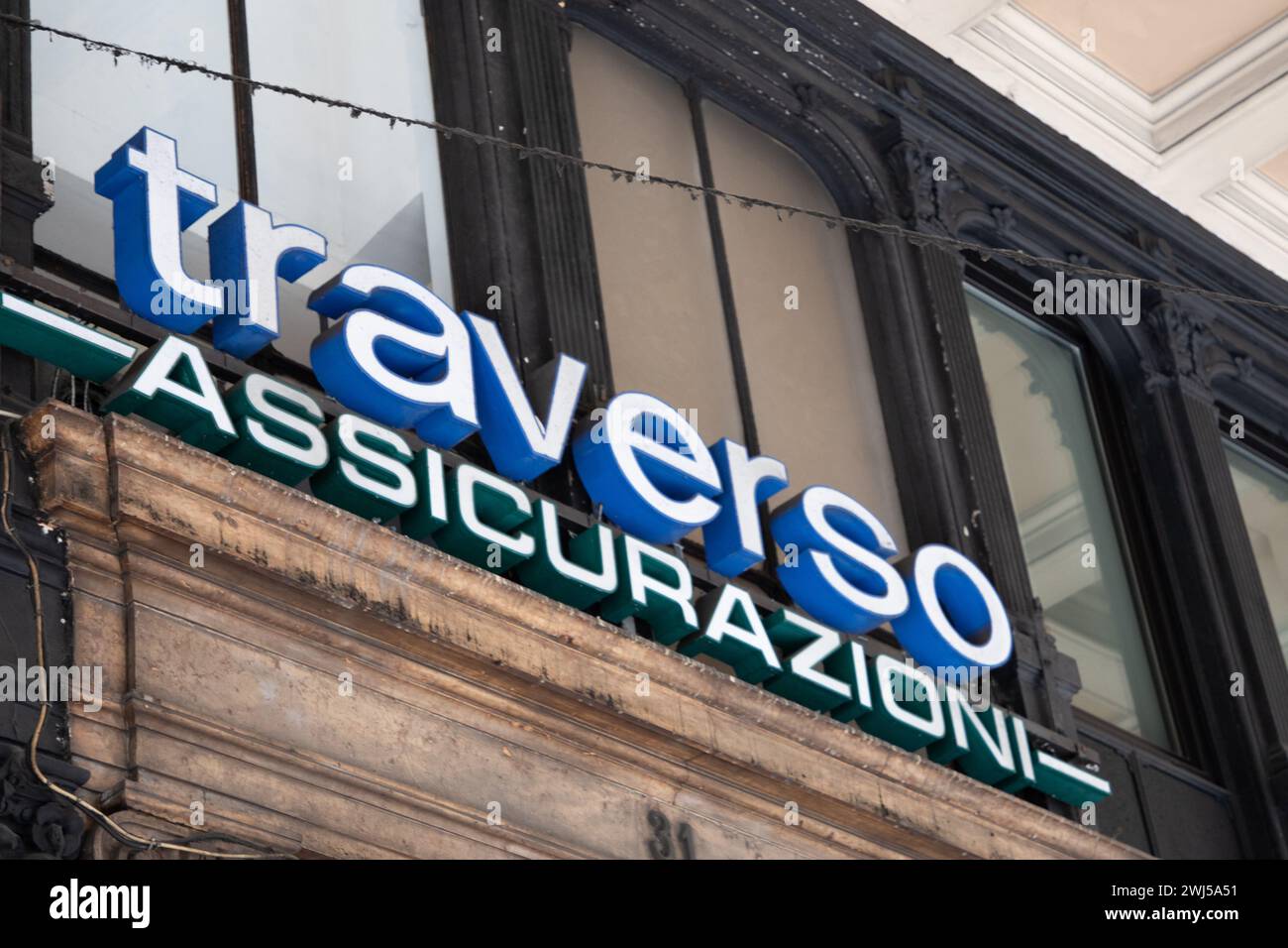 Milan , italy - 02 12 2024 : traverso assicurazioni group logo brand ...