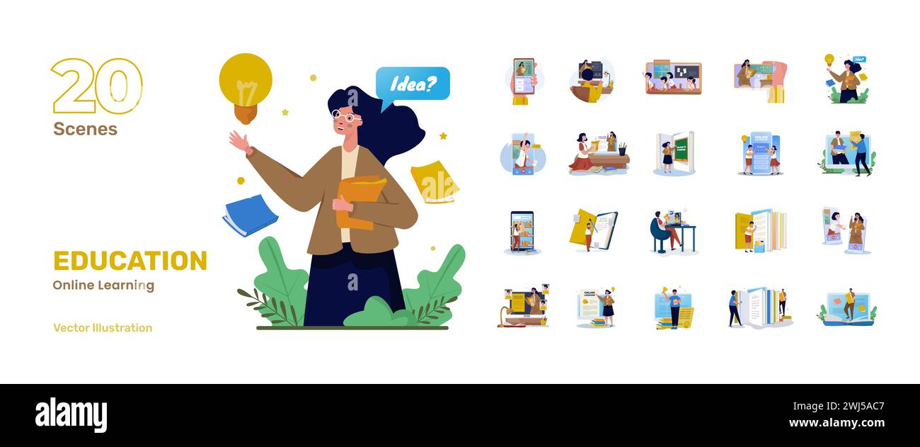 Online learning education Stock Vector Images - Alamy