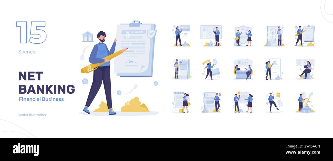 Digital banking cartoon hi-res stock photography and images - Alamy