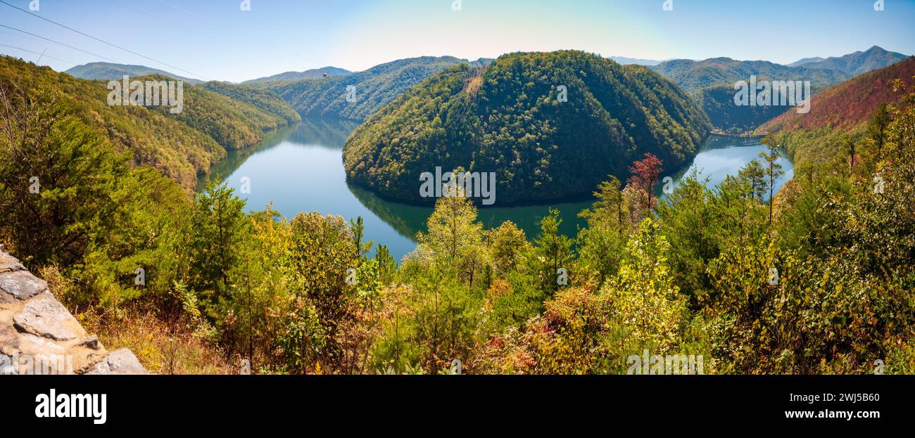 Calderwood Lake, bordering the Great Smoky Mountains National Park and ...