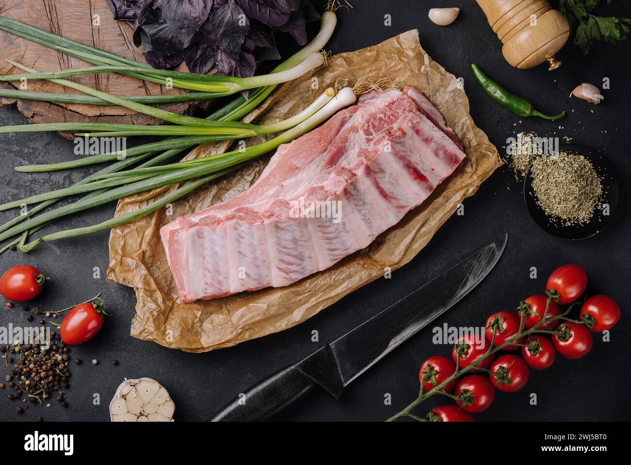 Raw pork ribs spice hi-res stock photography and images - Alamy