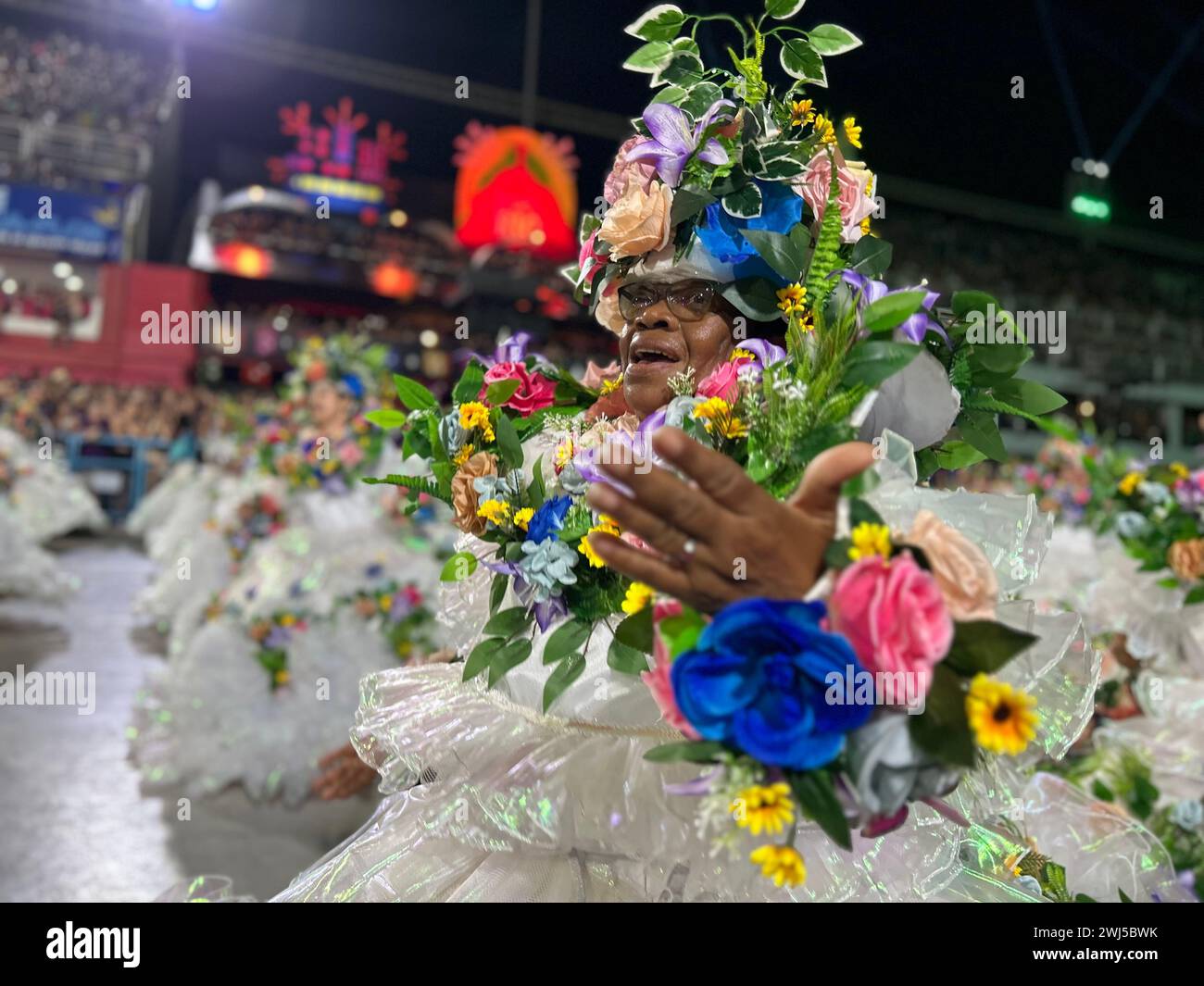 13 February 2024, Brazil, Rio De Janeiro: Performers parade during the ...