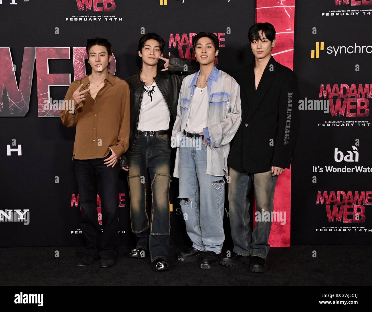 Westwood, USA. 12th Feb, 2024. The Boyz, Eric Sohn Youngjae, Kevin Moon ...
