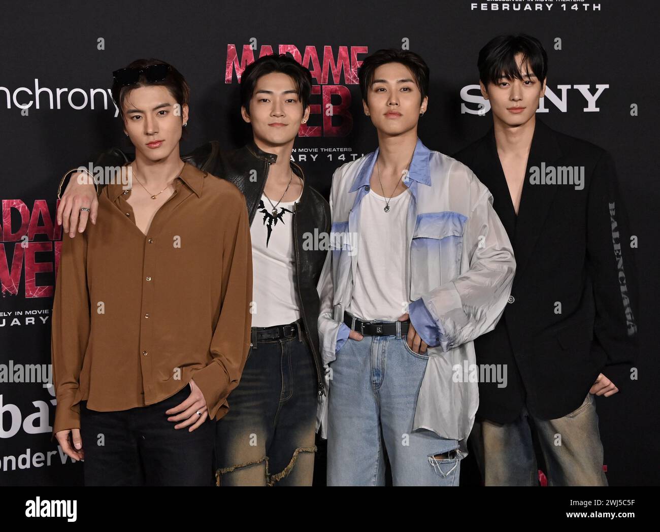 Westwood, USA. 12th Feb, 2024. The Boyz, Eric Sohn Youngjae, Kevin Moon ...
