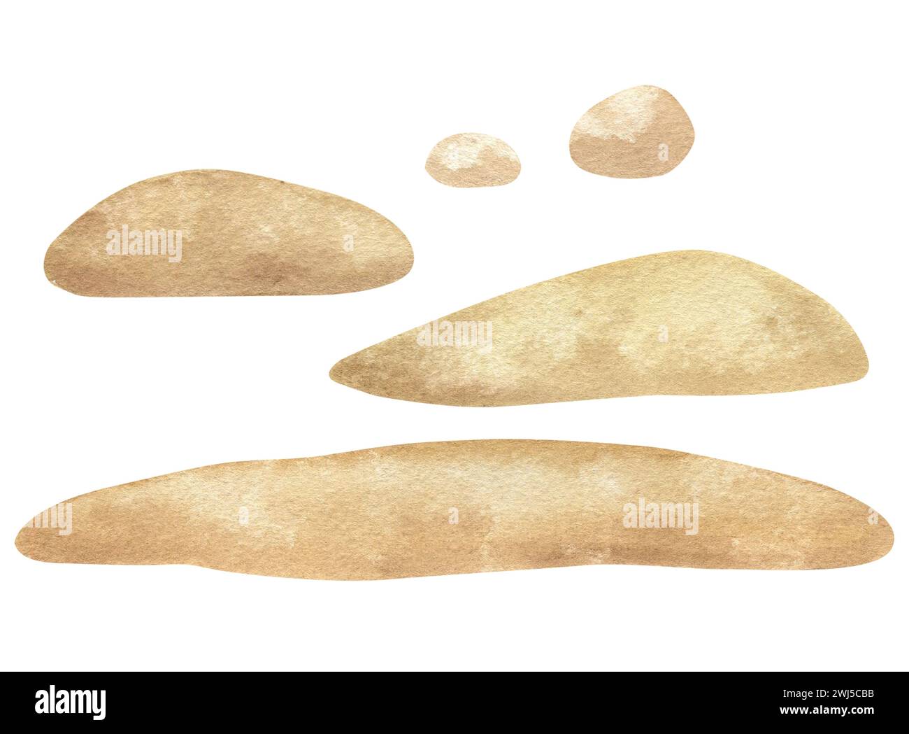 Watercolor illustration of stylized cartoon abstract brown and beige ...