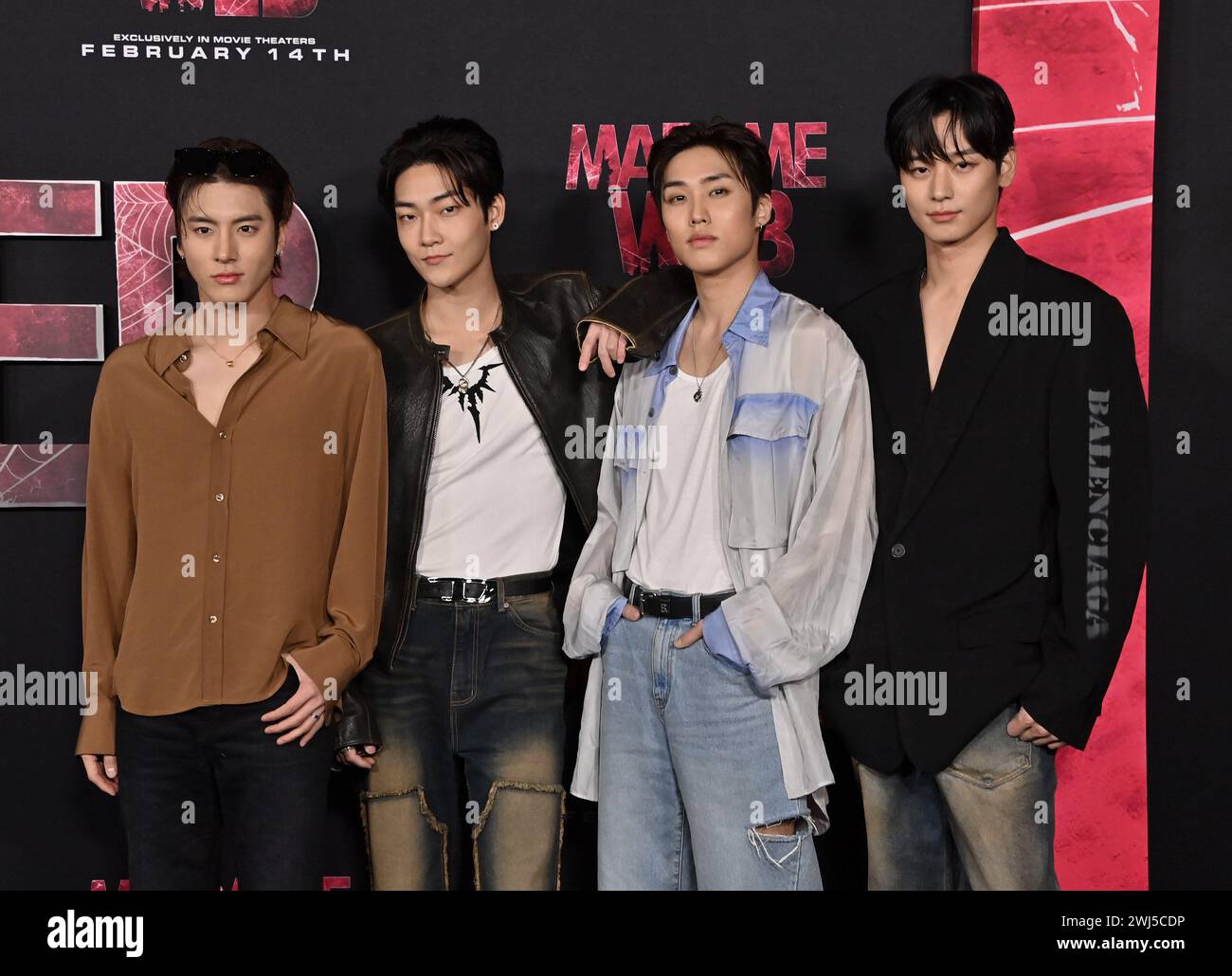 Westwood, USA. 12th Feb, 2024. The Boyz, Eric Sohn Youngjae, Kevin Moon, Jacob and Lee Juyeon ...