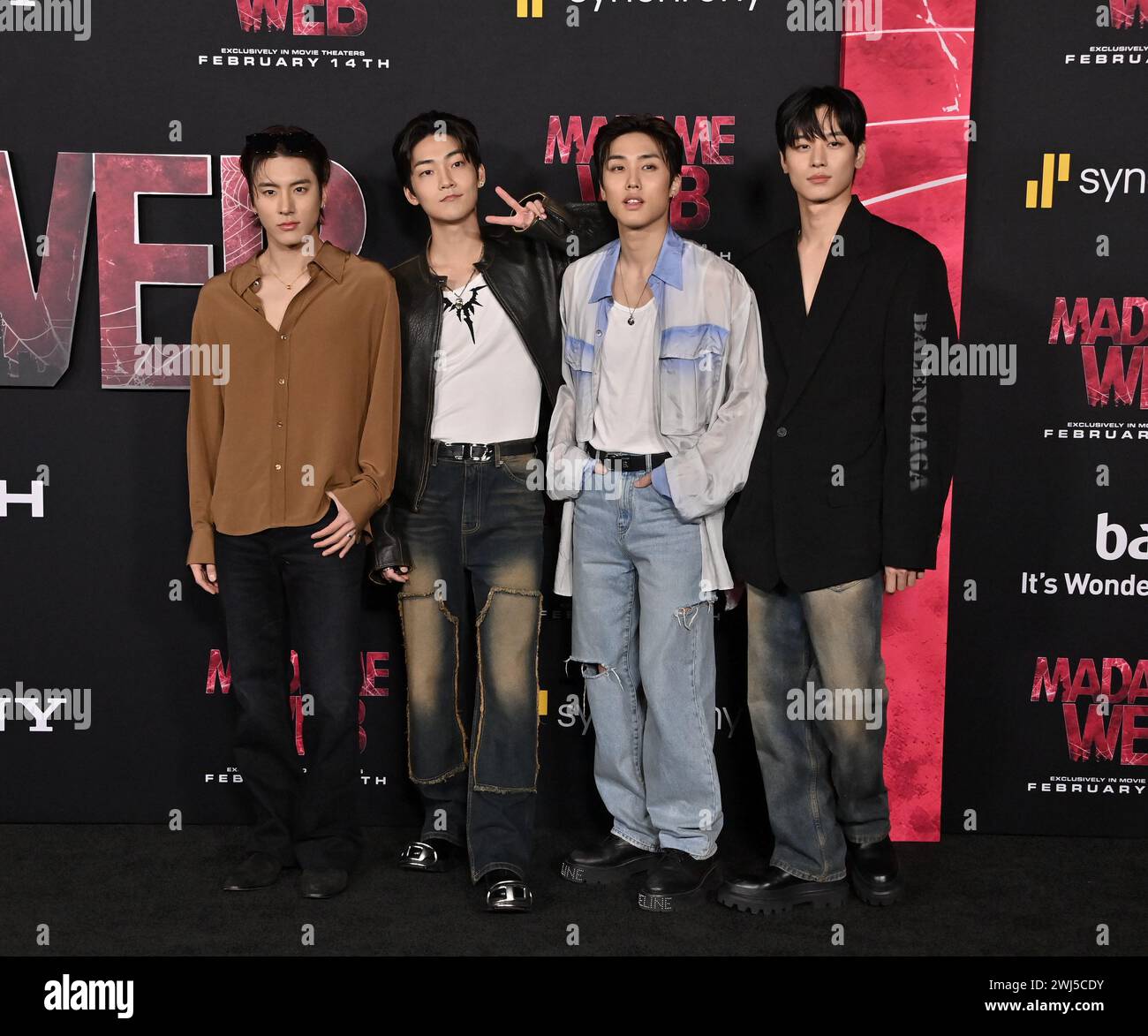 Westwood, USA. 12th Feb, 2024. The Boyz, Eric Sohn Youngjae, Kevin Moon, Jacob and Lee Juyeon ...