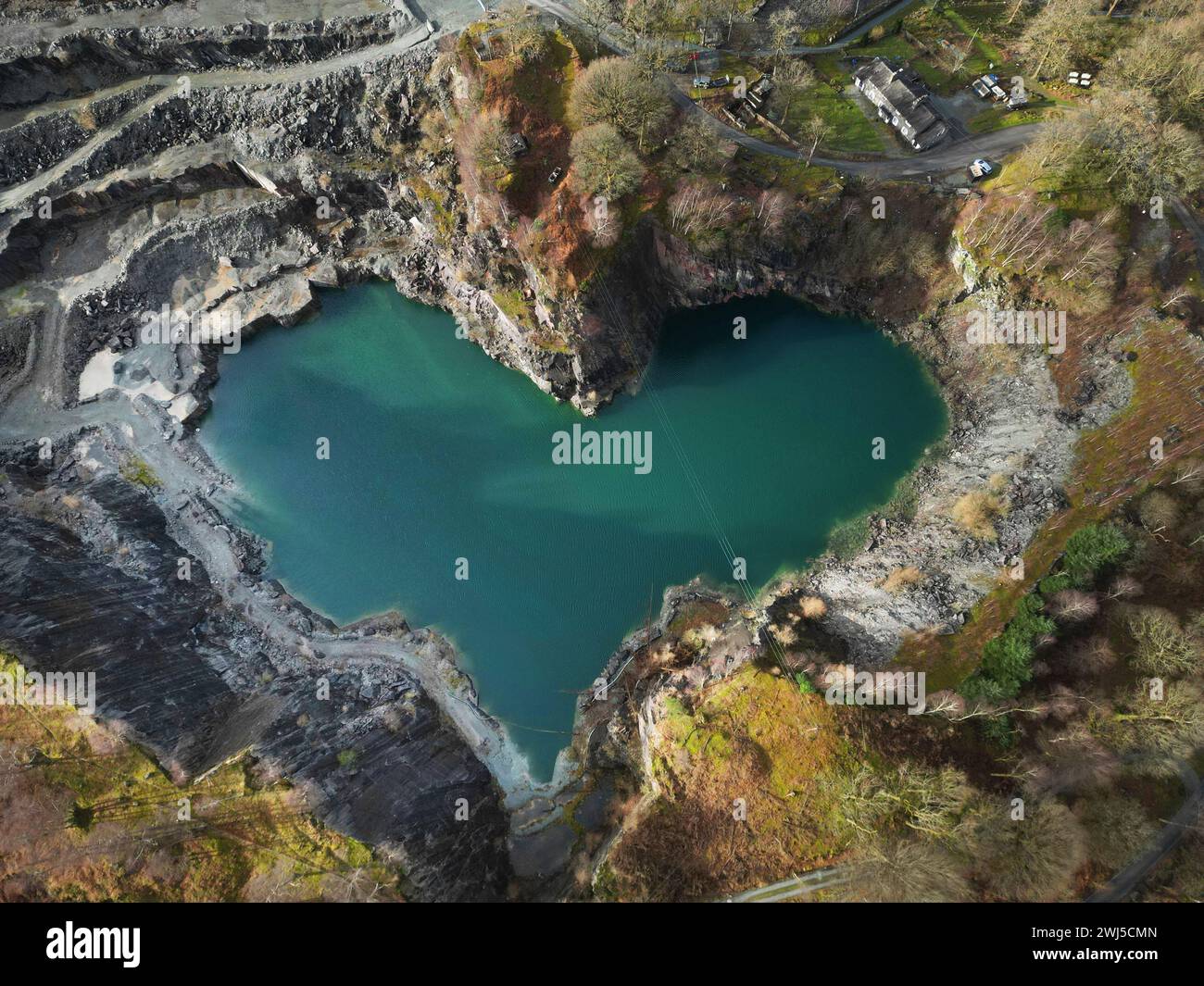 A hidden heart shape is revealed at the Elterwater Quarry in the Lake ...