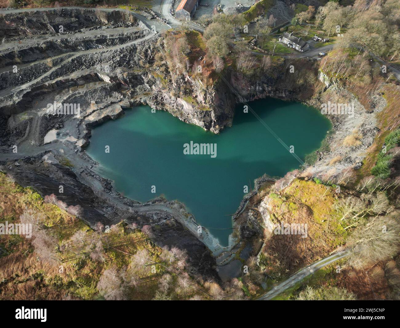 A hidden heart shape is revealed at the Elterwater Quarry in the Lake ...