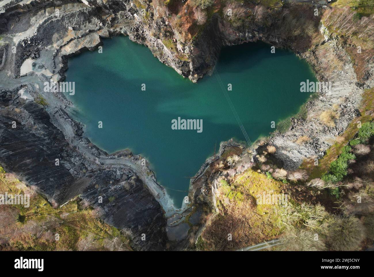 A hidden heart shape is revealed at the Elterwater Quarry in the Lake ...