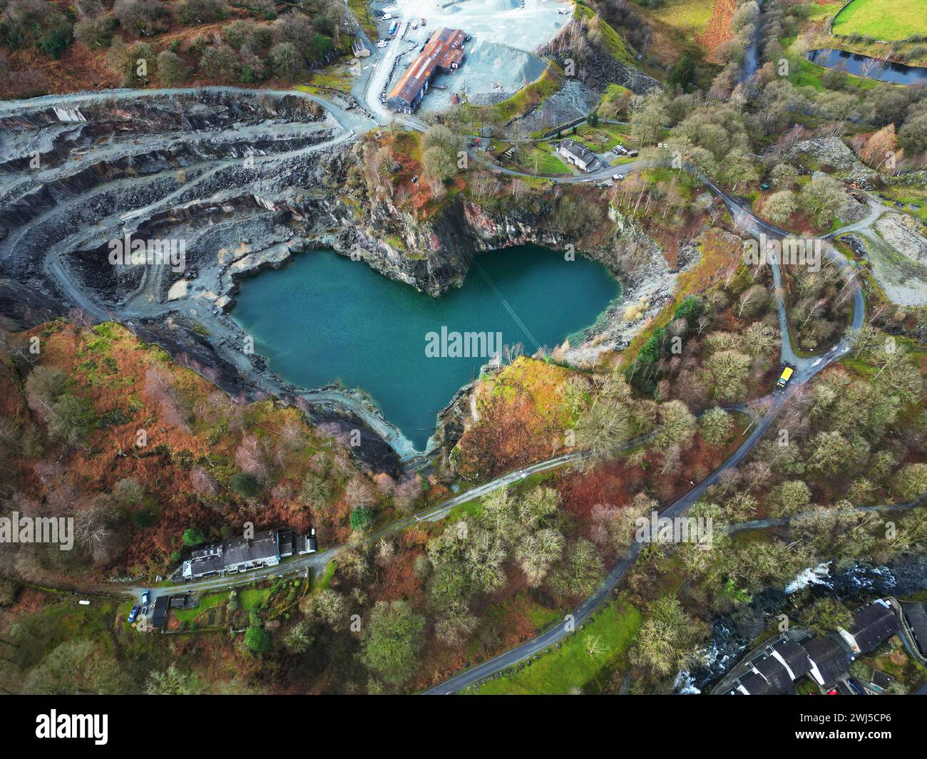 A hidden heart shape is revealed at the Elterwater Quarry in the Lake ...