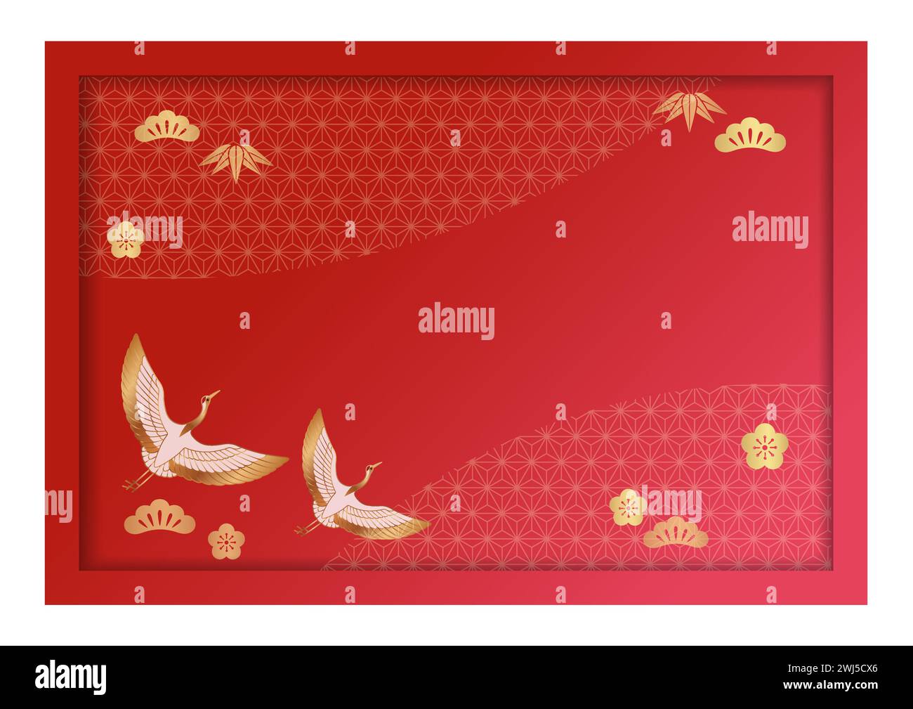 3-D Relief Frame And Background Illustration Decorated With Japanese ...