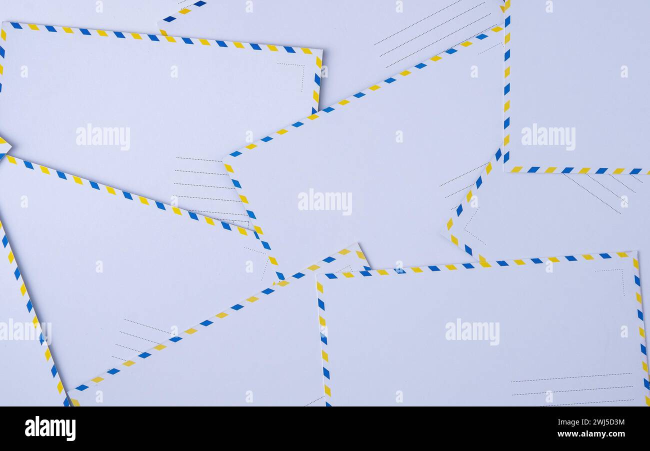 White blank postcards. Postal mail letter. Copy space Stock Photo - Alamy