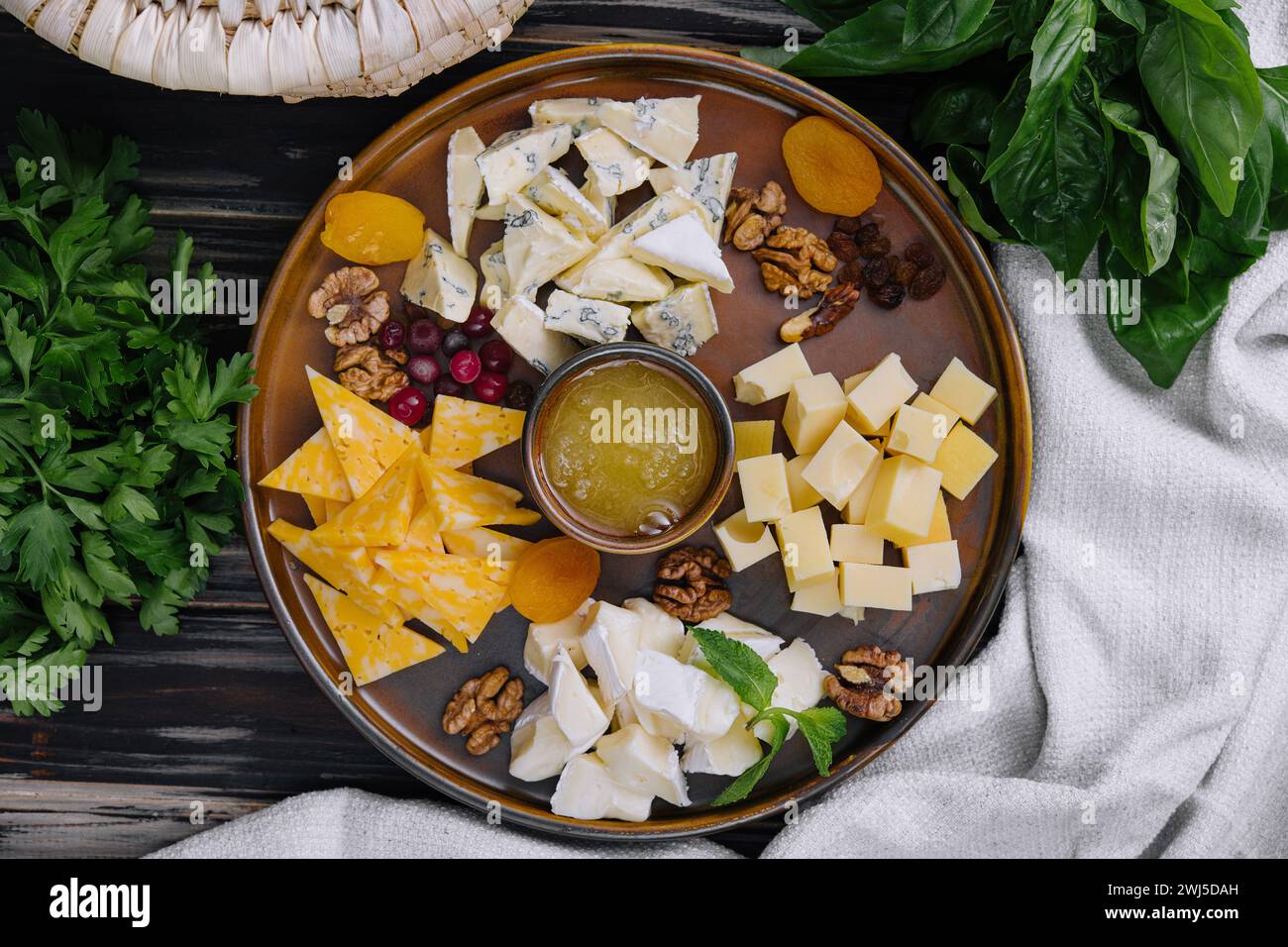 Different types cheese honey hi-res stock photography and images - Alamy