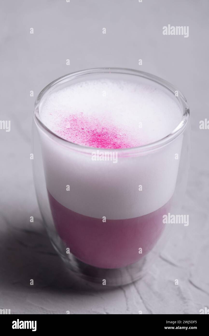 Pink latte healthy beverage hi-res stock photography and images - Alamy