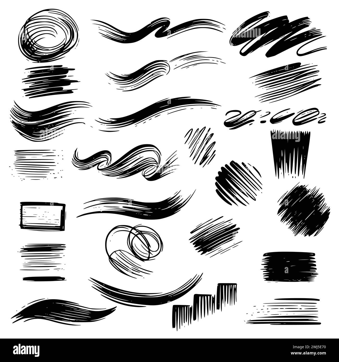 Paintbrush strokes, brush stroke abstract shapes, Vector black paint ...