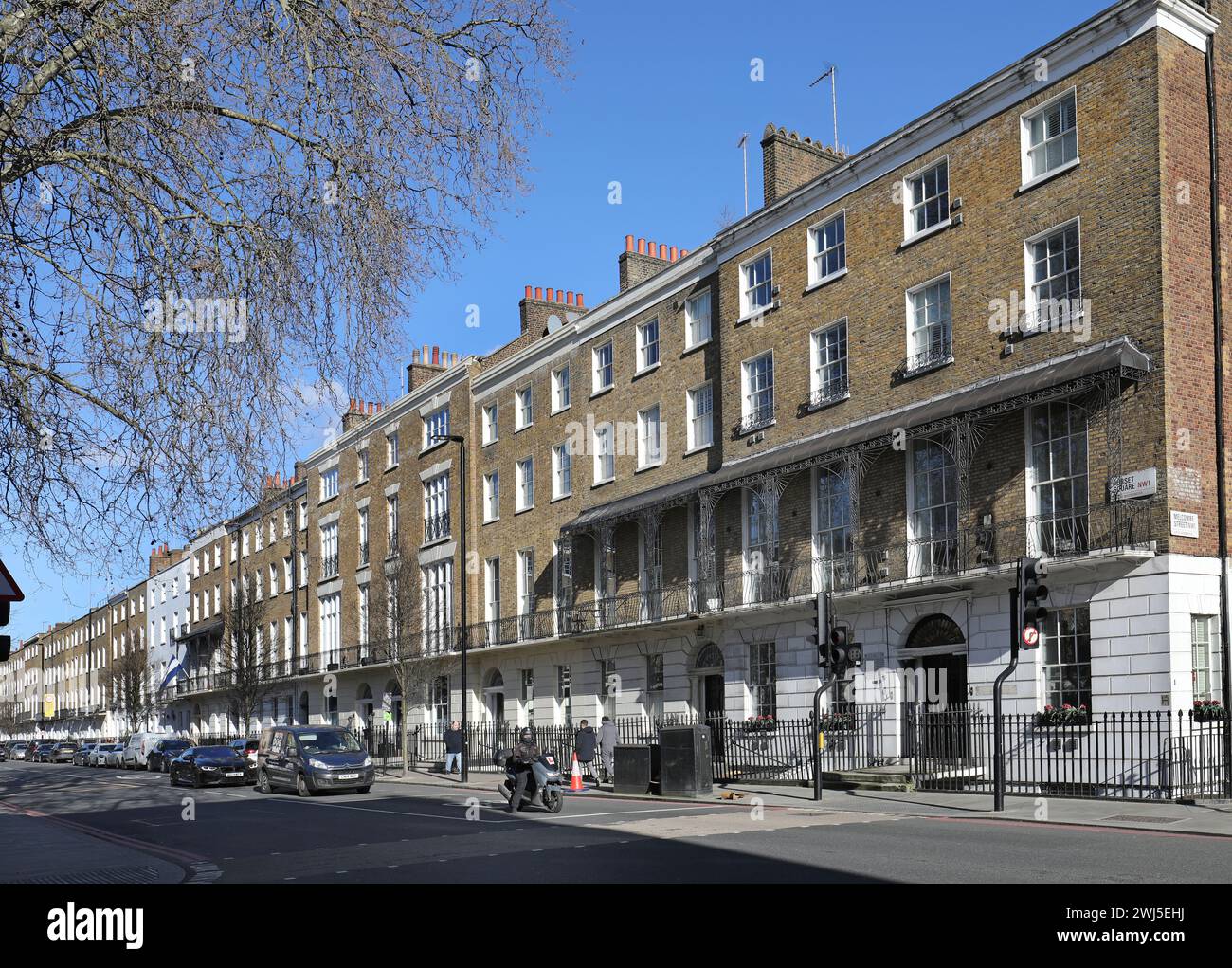 East side of Dorset Square, a Georgian garden square in the Marylebone ...