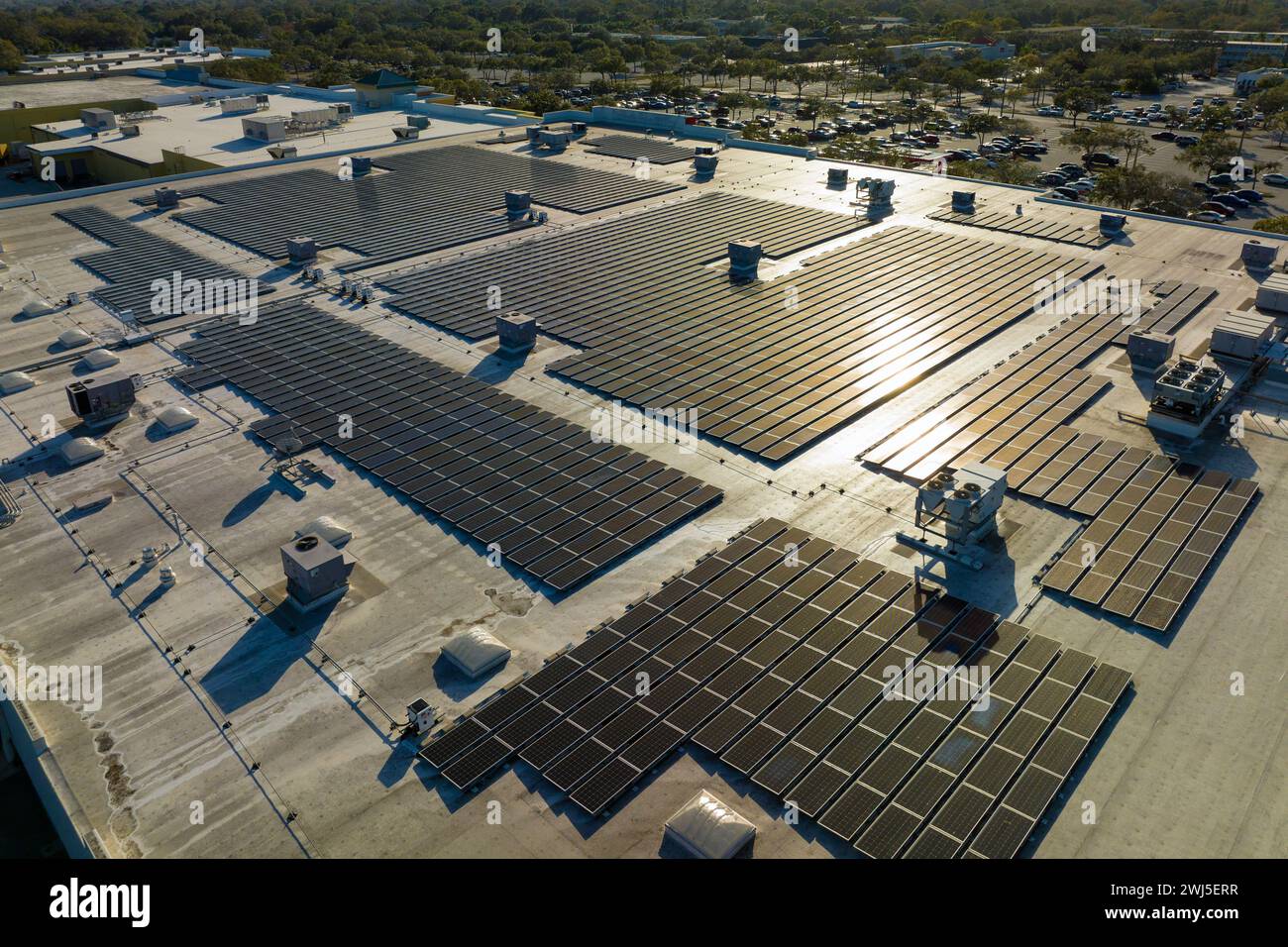 Producing of sustainable energy. Electric photovoltaic solar panels ...