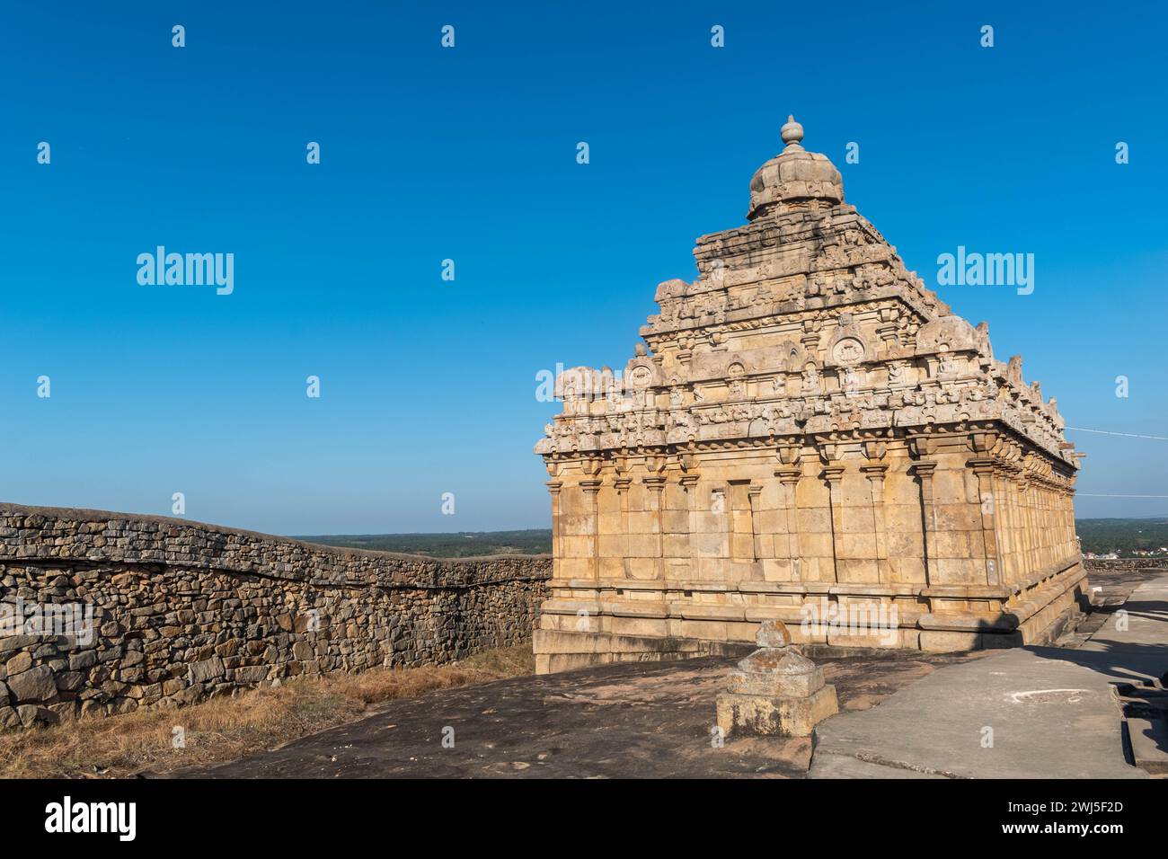 The historic Chandragiri Temple atop the hill at Shravanabelagola ...