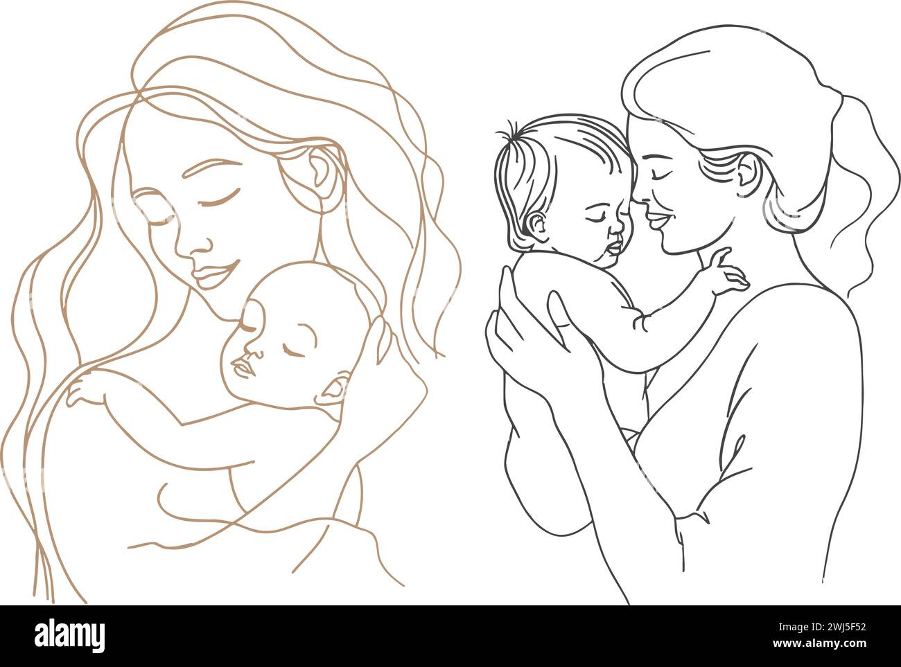 Happy Mother day card. Continuous one line drawing Stock Vector Image ...